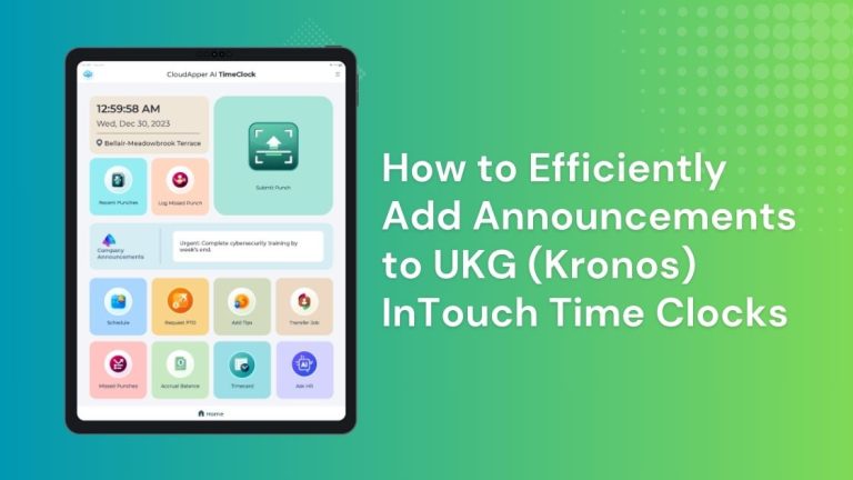 Add Announcements to UKG Kronos InTouch Time Clocks Guide