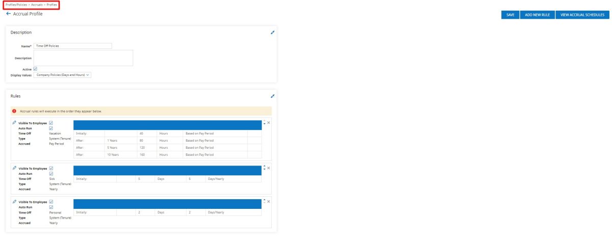 UKG Ready - Accruals: Policies and Profiles