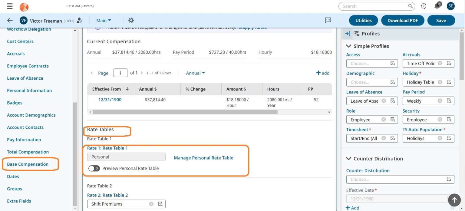 How to Access Employee Rate Table in UKG Ready