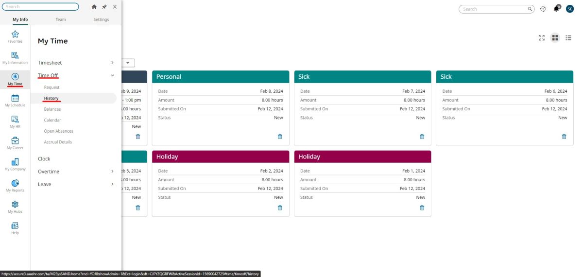 How to View Your Timeoff Request History in UKG Ready