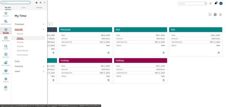 How to View Your Timeoff Request History in UKG Ready