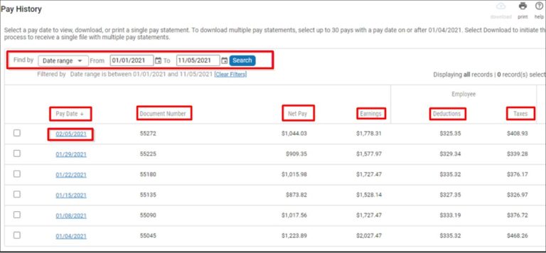 View Historical Pay Stub/Statements in UKG Pro WFM