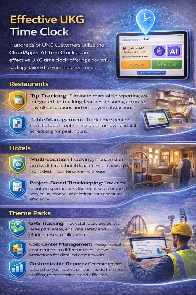 UKG Time Clock for Hospitality: Restaurants, Hotels & Theme Parks