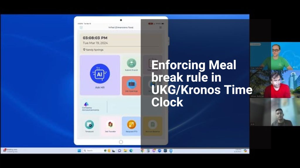 Enforcing Meal Break Rules in UKG/Kronos Time Clock - UKG Partner
